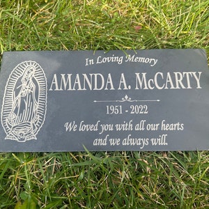 Memorial Stone Gray Slate for Mom Dad, Personalized in Loving Memory ...