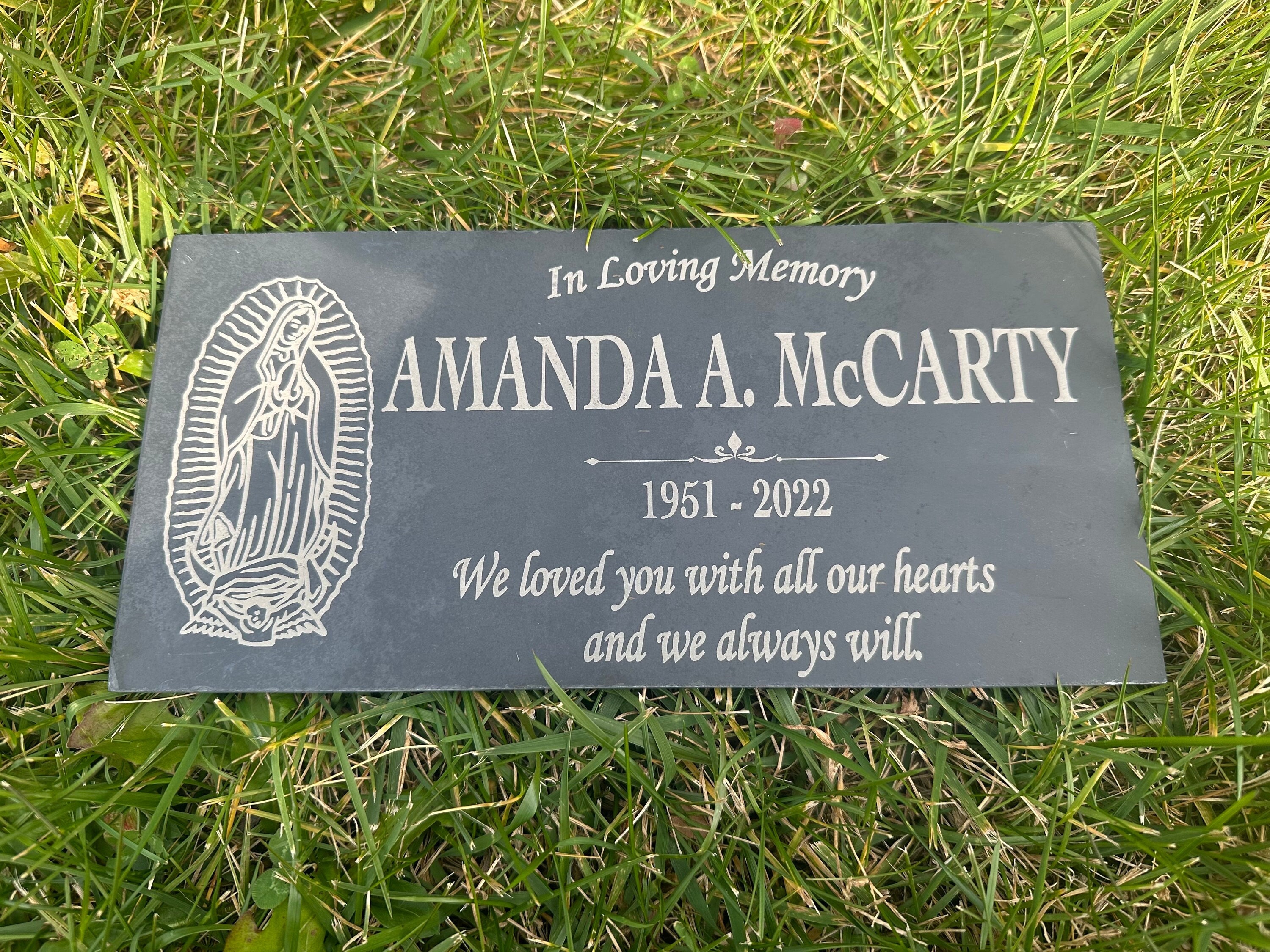 Memorial Stone Gray Slate for Mom Dad, Personalized in Loving Memory ...