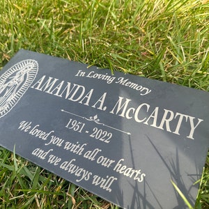 Memorial Stone Gray Slate for Mom Dad, Personalized in Loving Memory ...