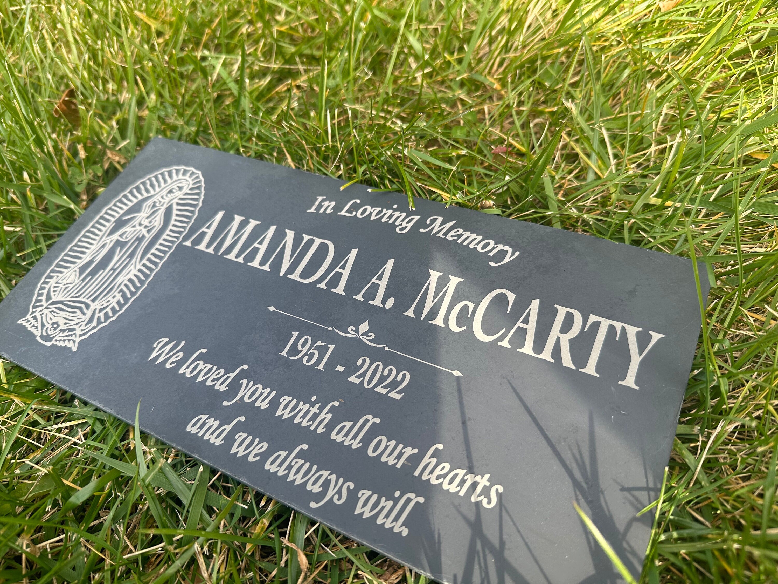 Memorial Stone Gray Slate for Mom Dad, Personalized in Loving Memory ...