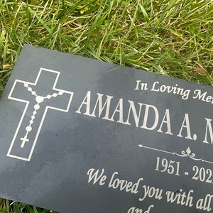 Memorial Stone Gray Slate for Mom Dad, Personalized in Loving Memory ...