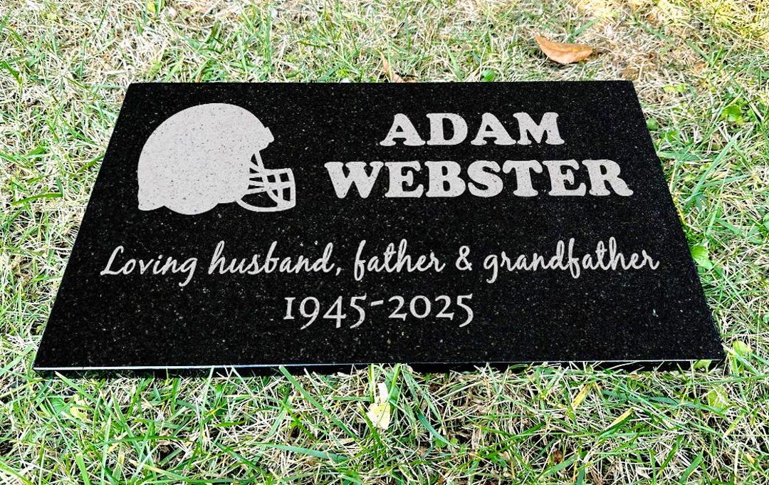 Customized Memorial Black Granite Stone, Personalized Garden Indoor ...