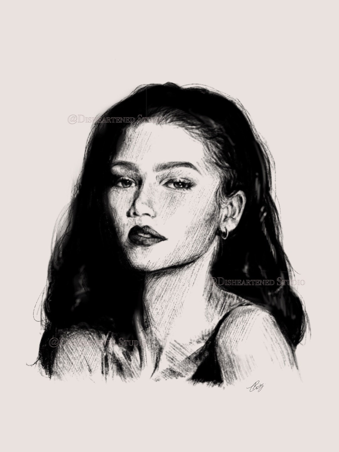 Zendaya Sketch Drawing Postcard & Poster Print - Etsy