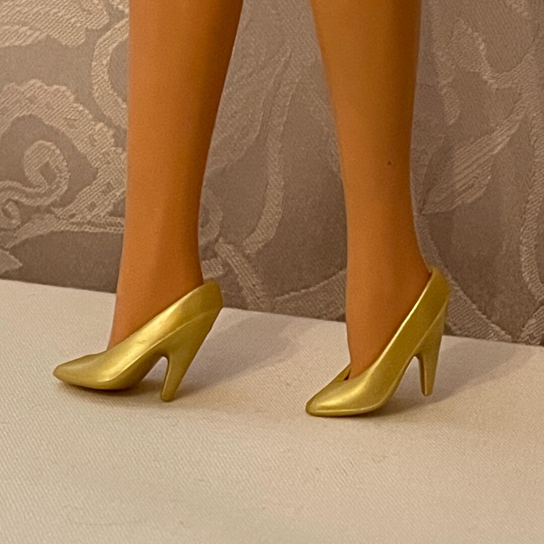Vintage Barbie Gold Pumps - Etsy