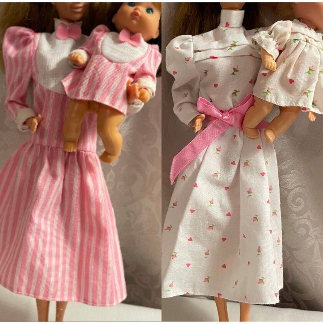Vintage Mattel Heart Family Matching Dresses for Mom and Baby Girl ...