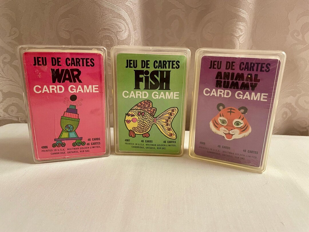 Vintage Whitman Card Games - War - Fish - Animal Rummy - Complete - You ...