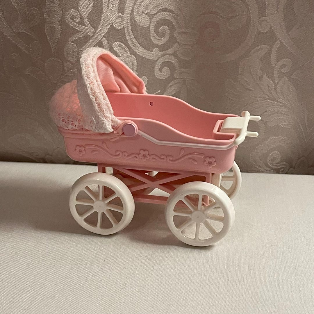 Vintage Barbie Sister Kelly Tiny Steps Baby Buggy Pink Carriage Pram ...