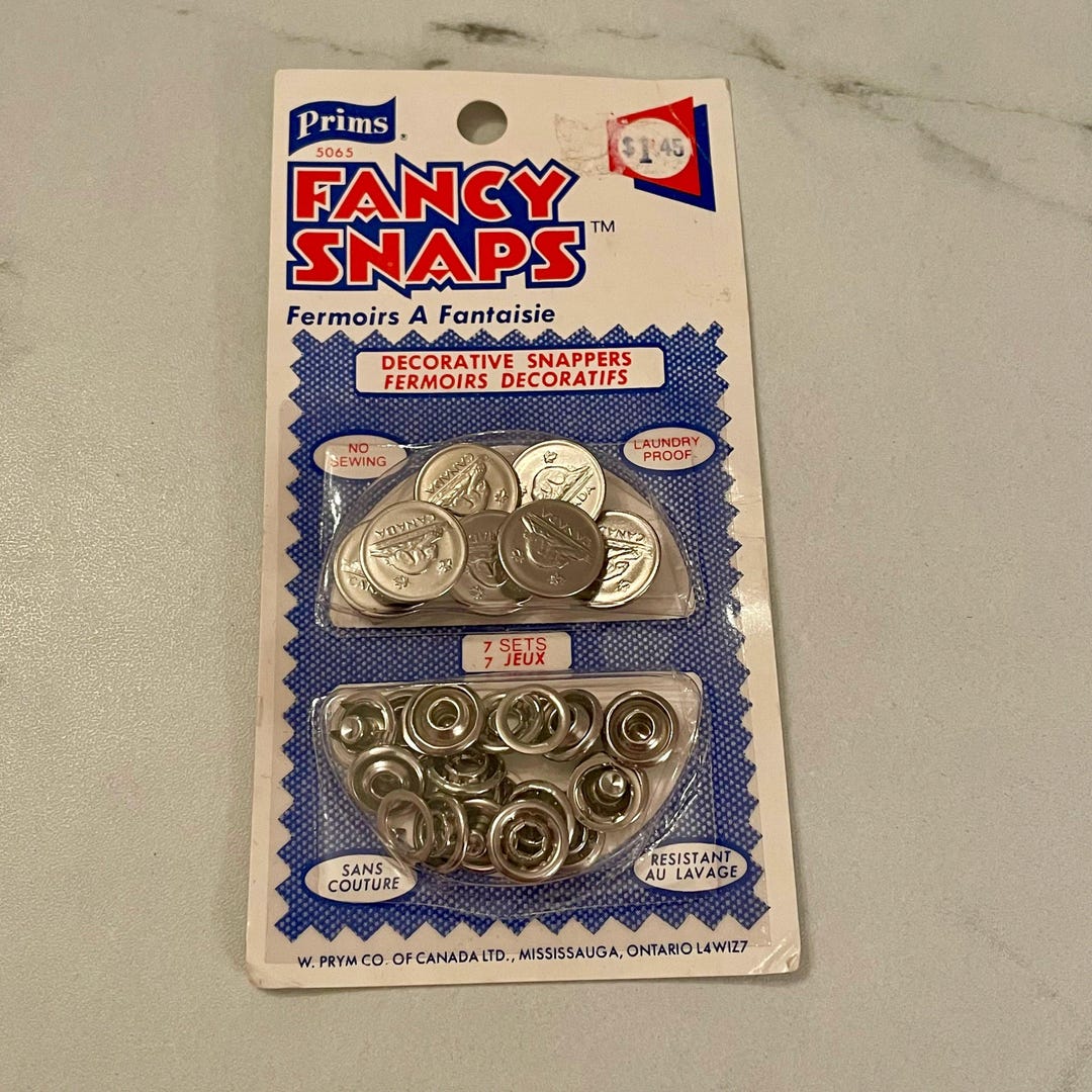 Vintage Prims Fancy Snaps Fasteners - Canadian Nickel Beaver Coin ...