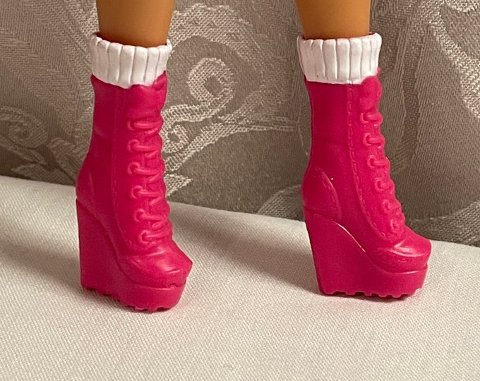 Vintage Barbie Pink Platform Wedge Boots - Etsy