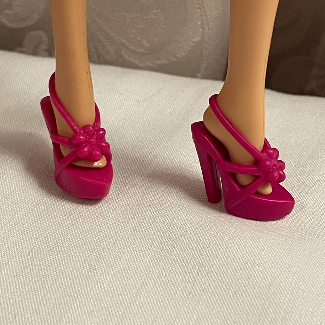 Vintage Barbie Pink Platform High Heels With Daisy Detail - Fits Model ...