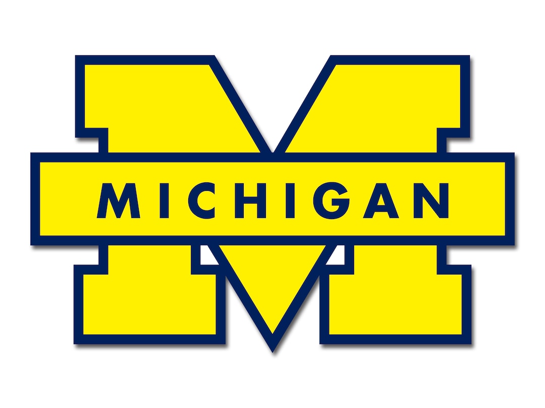 Michigan Wolverines Yellow M Logo Sticker Michigan Vinyl Decal - Etsy