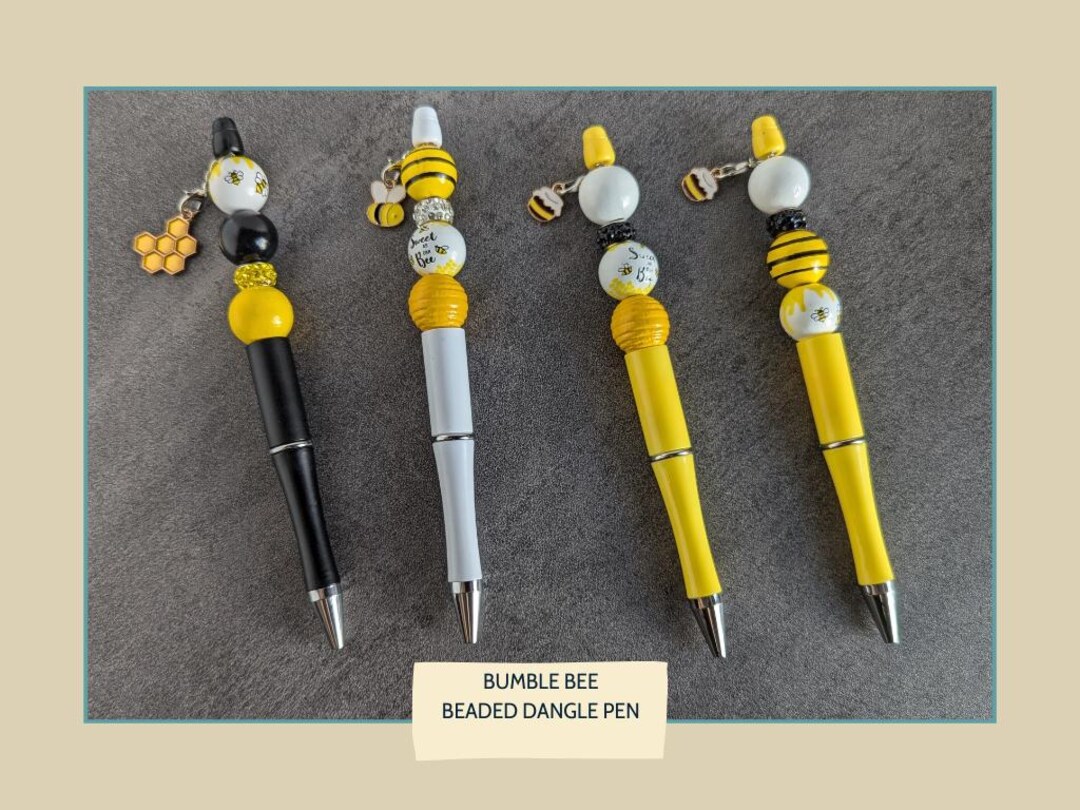 Beaded Dangle Pen/ Bumble Bee Pen/ Cute Bee/ Beaded Pen Lovers/ Bead ...