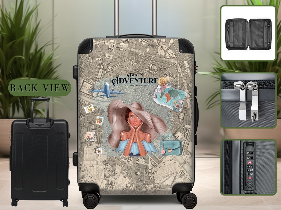 Suitcase Adventure Awaits Just Over the Horizon, Hard Suitcase, Unique ...