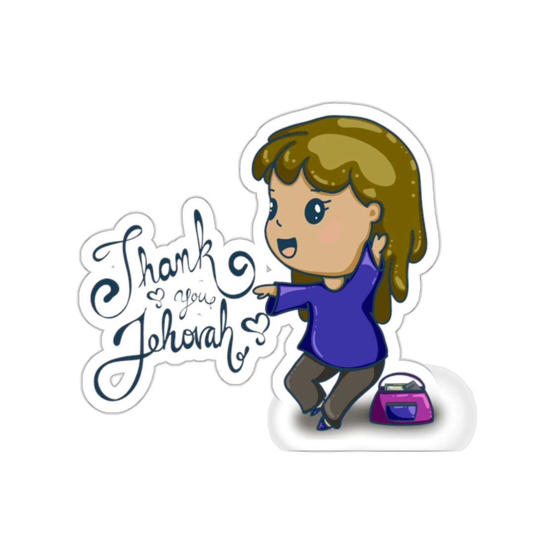 Kiss cut Sticker, Cute Kawaii Sticker, Jehovah Witness Sticker, Jehovah ...