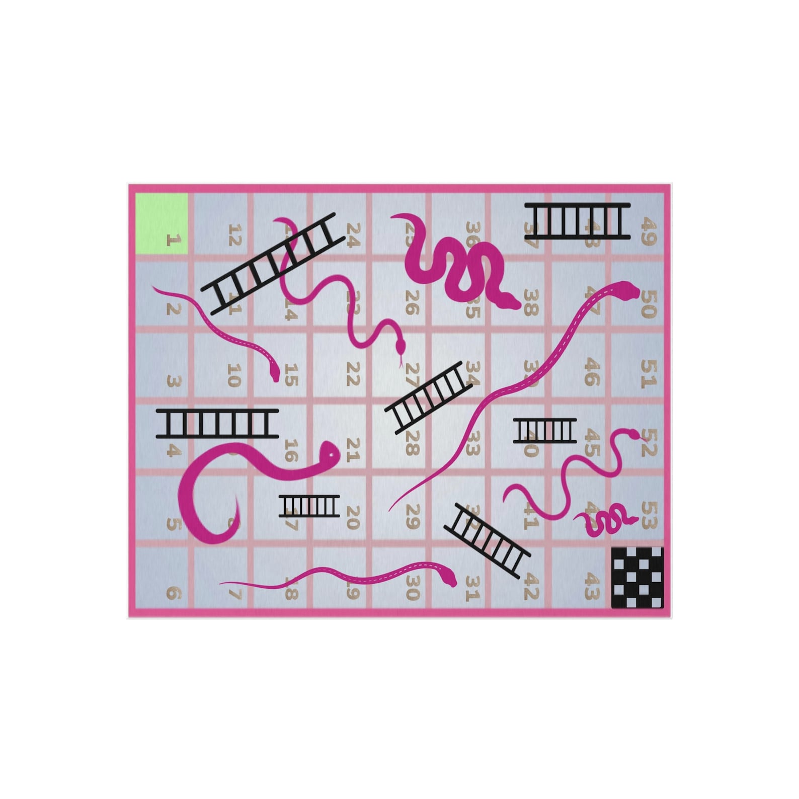 Interactive Snakes and Ladders Family Fun Game Rug in Pink - Etsy