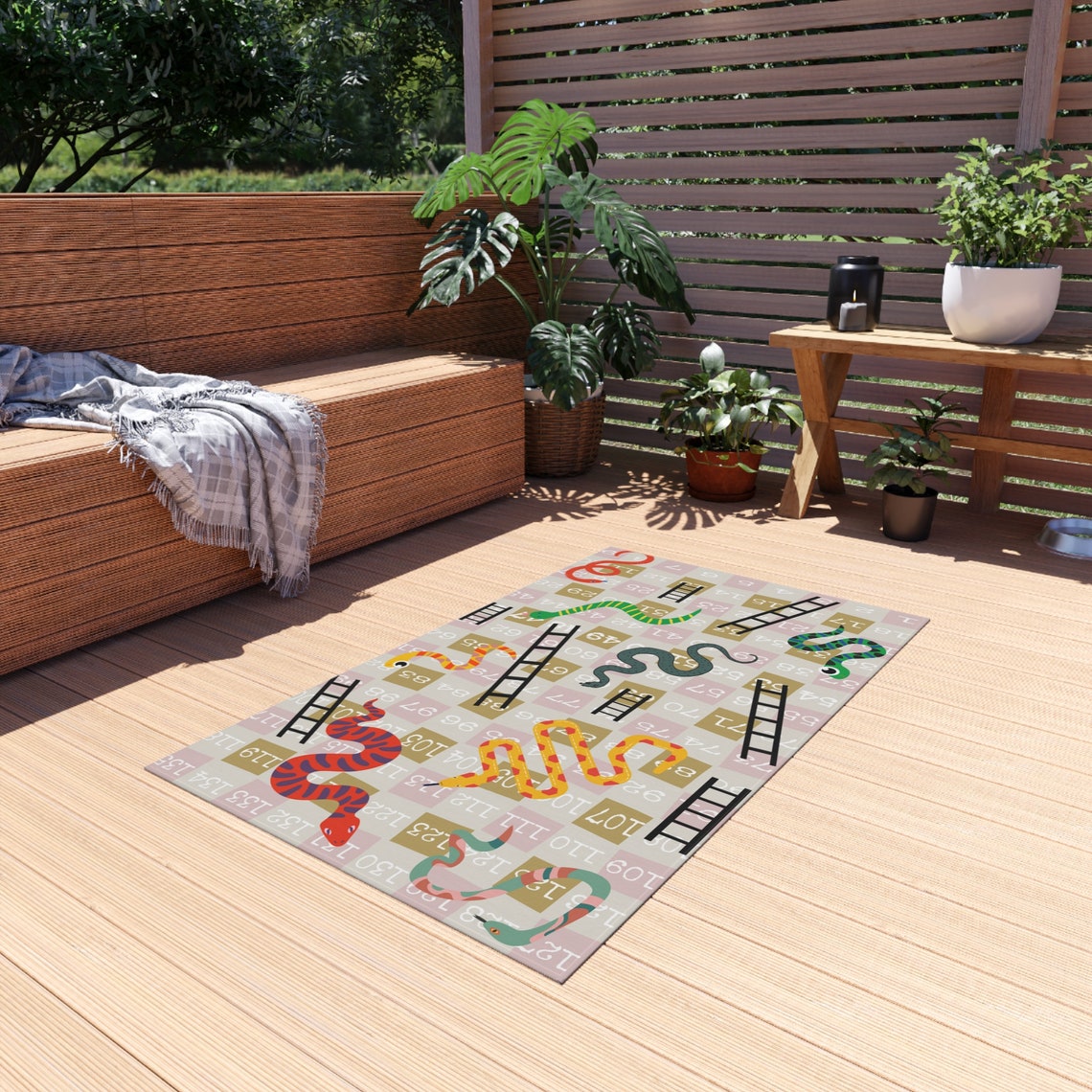 Giant Snakes and Ladders. the Life-size Board Game Area Rug - Etsy