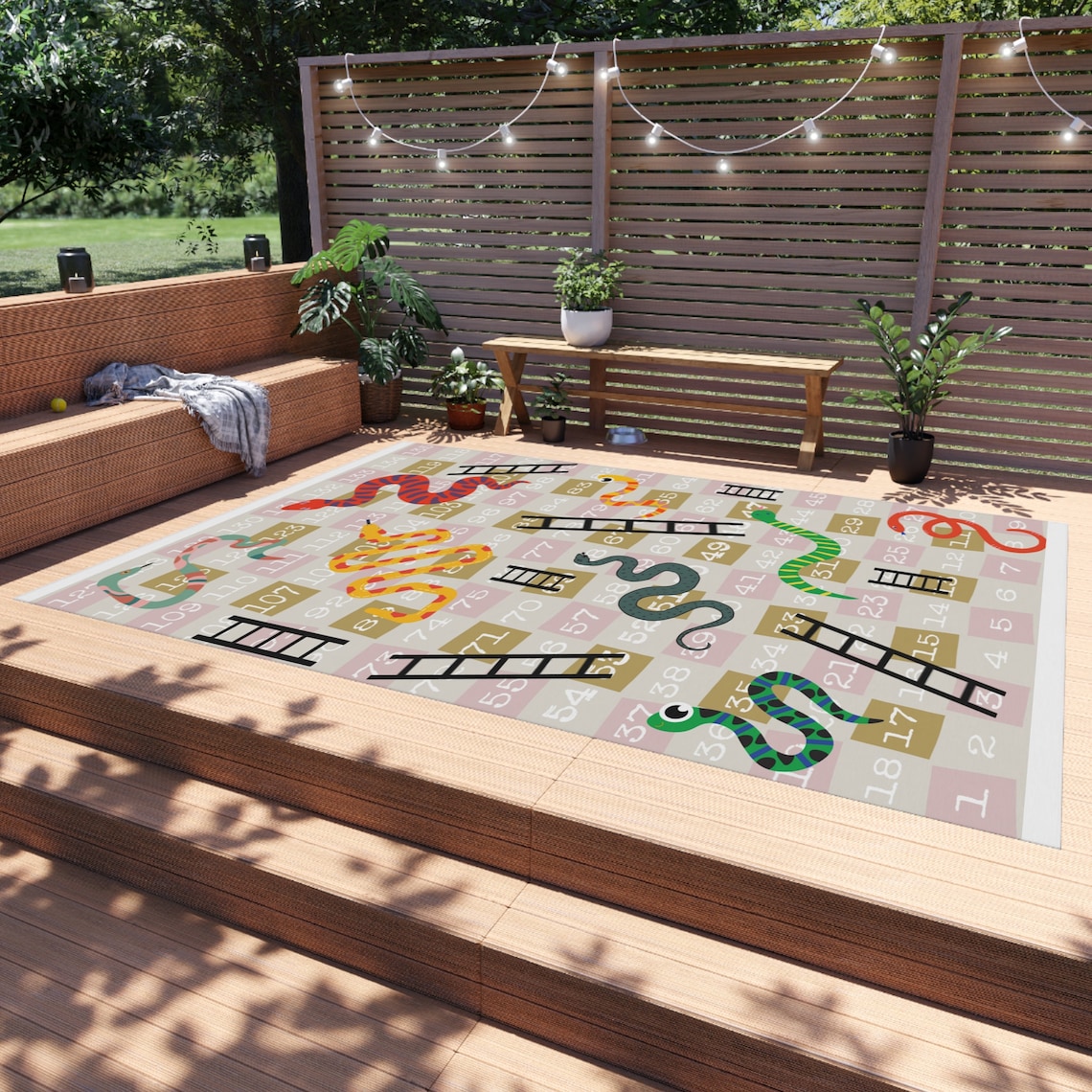 Giant Snakes and Ladders. the Life-size Board Game Area Rug - Etsy