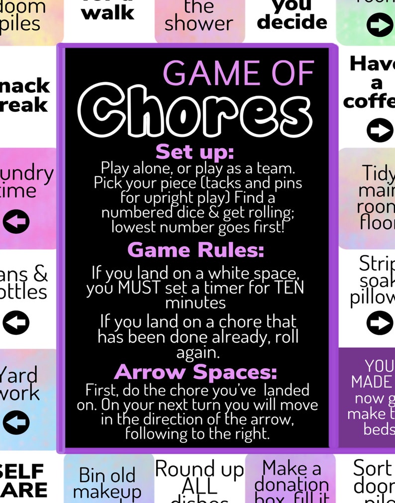 Game of Chores - the Cleaning Board Game for Kids and Adults With Adhd ...