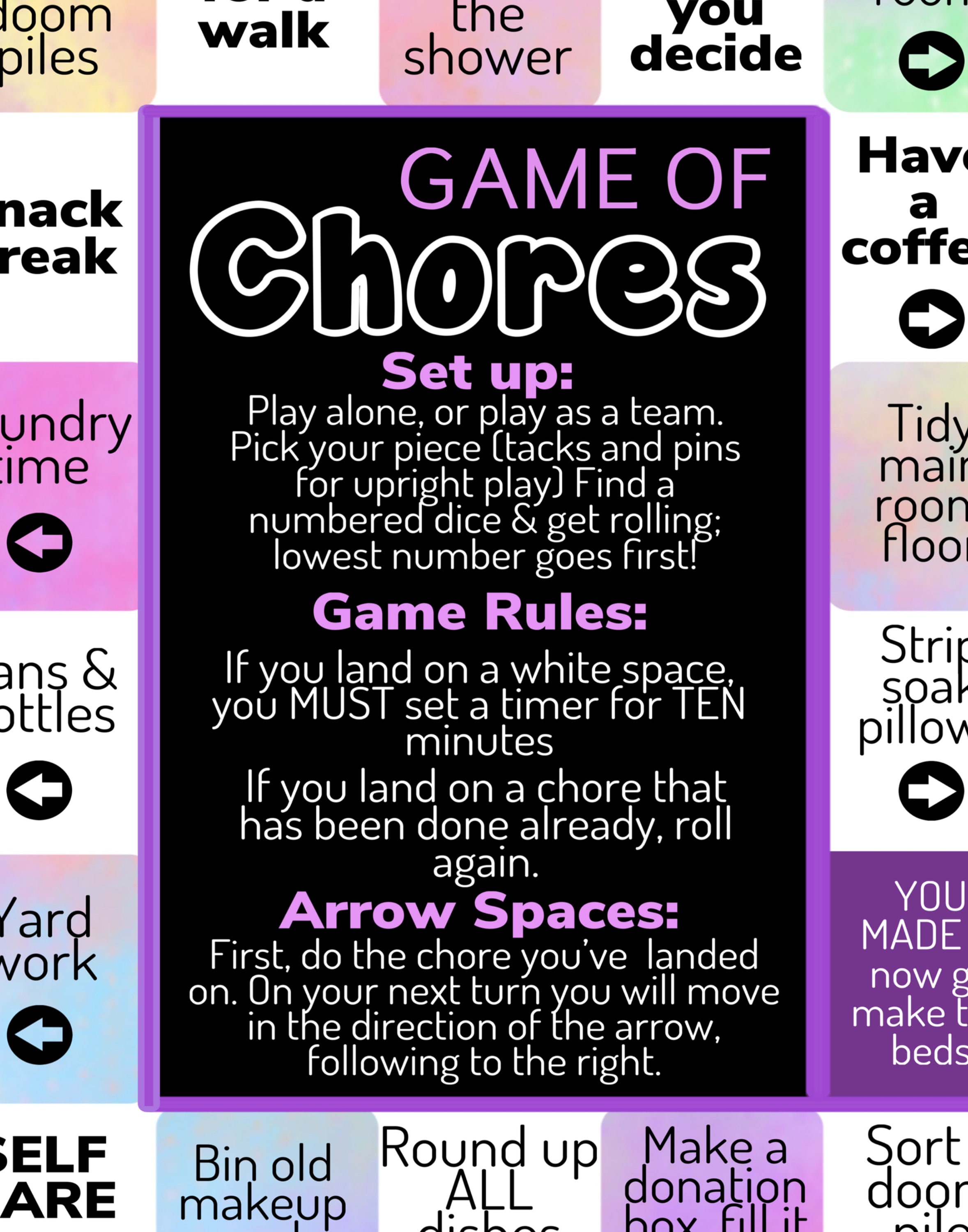Game of Chores - the Cleaning Board Game for Kids and Adults With Adhd ...