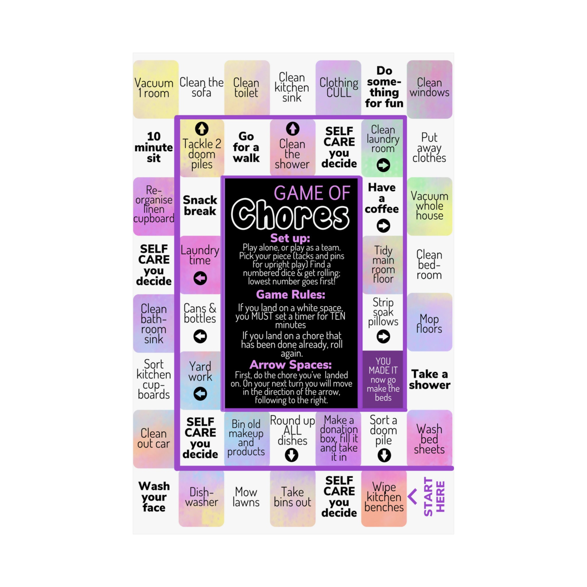Game of Chores - the Cleaning Board Game for Kids and Adults With Adhd ...