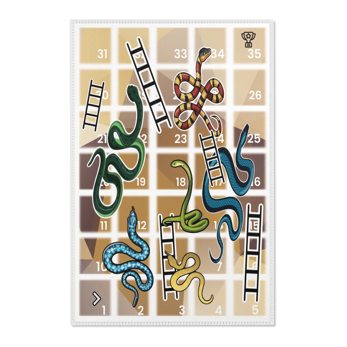 Giant Snakes and Ladders. Life-size Board Game Area Rug. Best Family ...