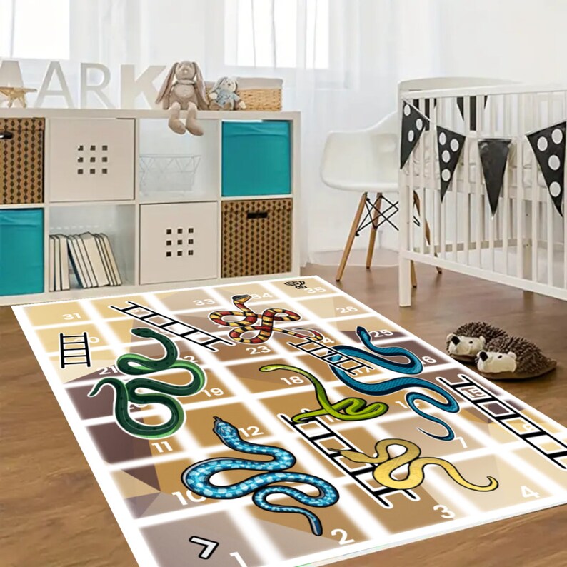 Giant Snakes and Ladders. Life-size Board Game Area Rug. Best Family ...