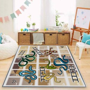 Giant Snakes and Ladders. Life-size Board Game Area Rug. Best Family ...