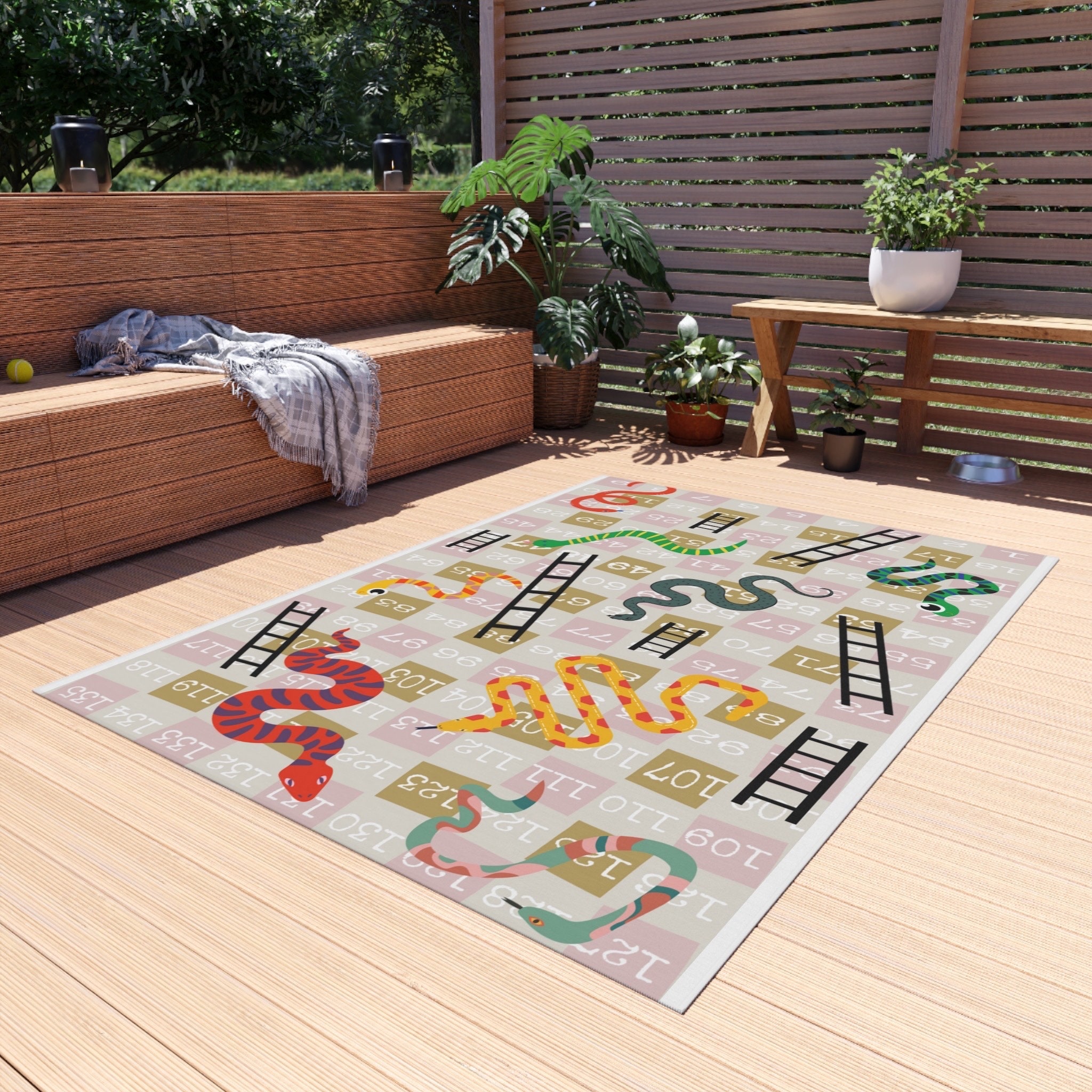 Giant Snakes and Ladders. the Life-size Board Game Area Rug - Etsy