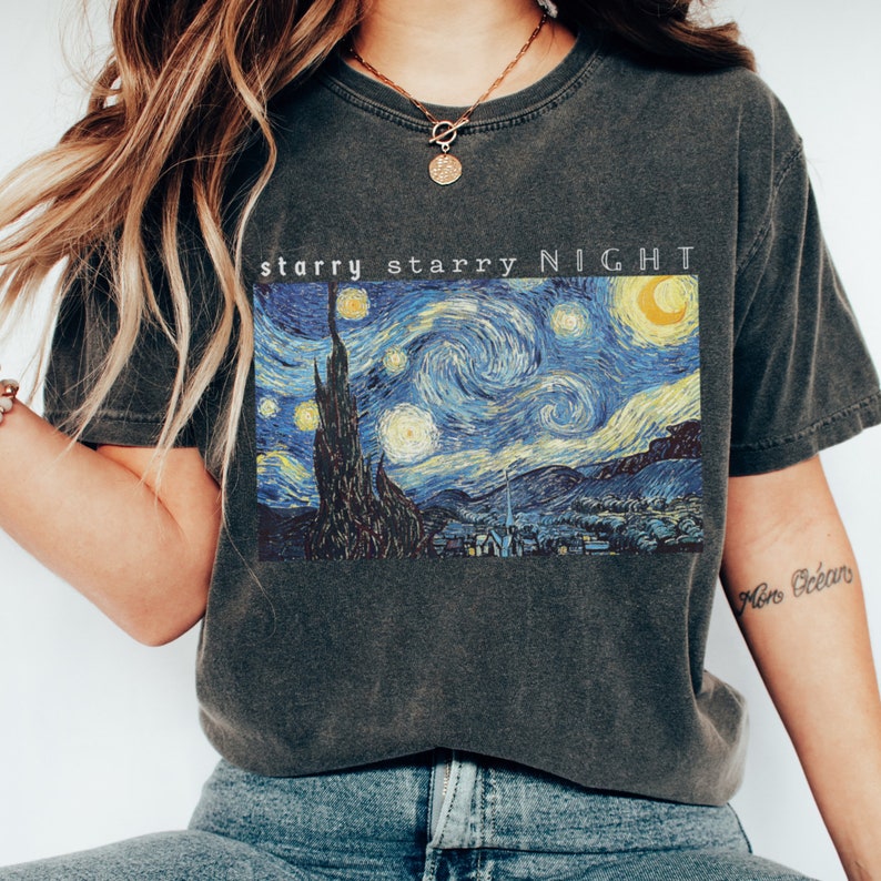 Vincent Van Gogh T Shirt Starry Night Shirt Van Gogh T Shirt Art Lover ...