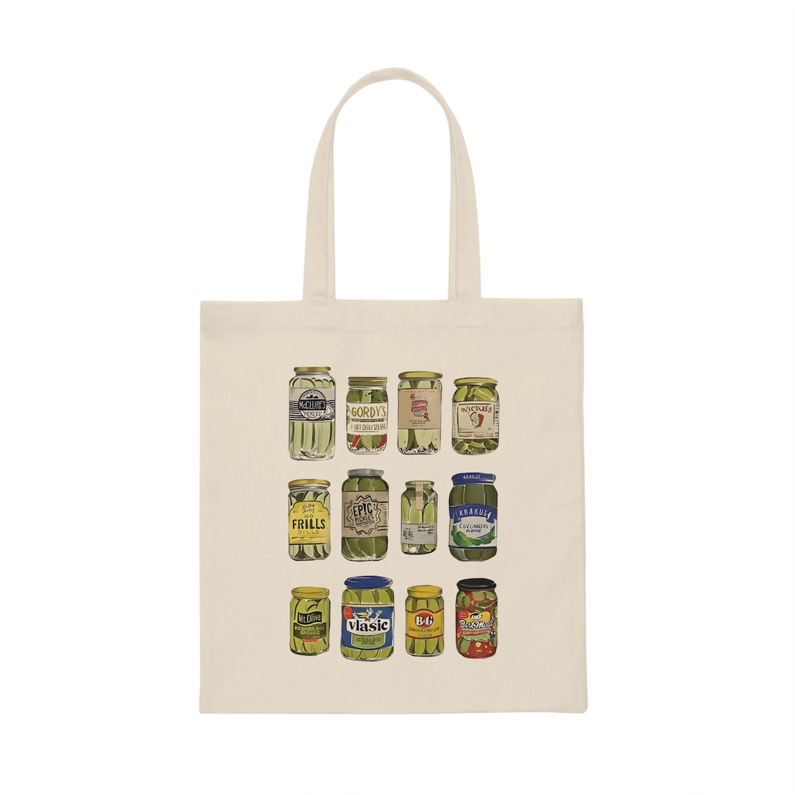 Pickle Tote Bag Canvas Tote Bag Gift for Pickle Lover Pickle - Etsy