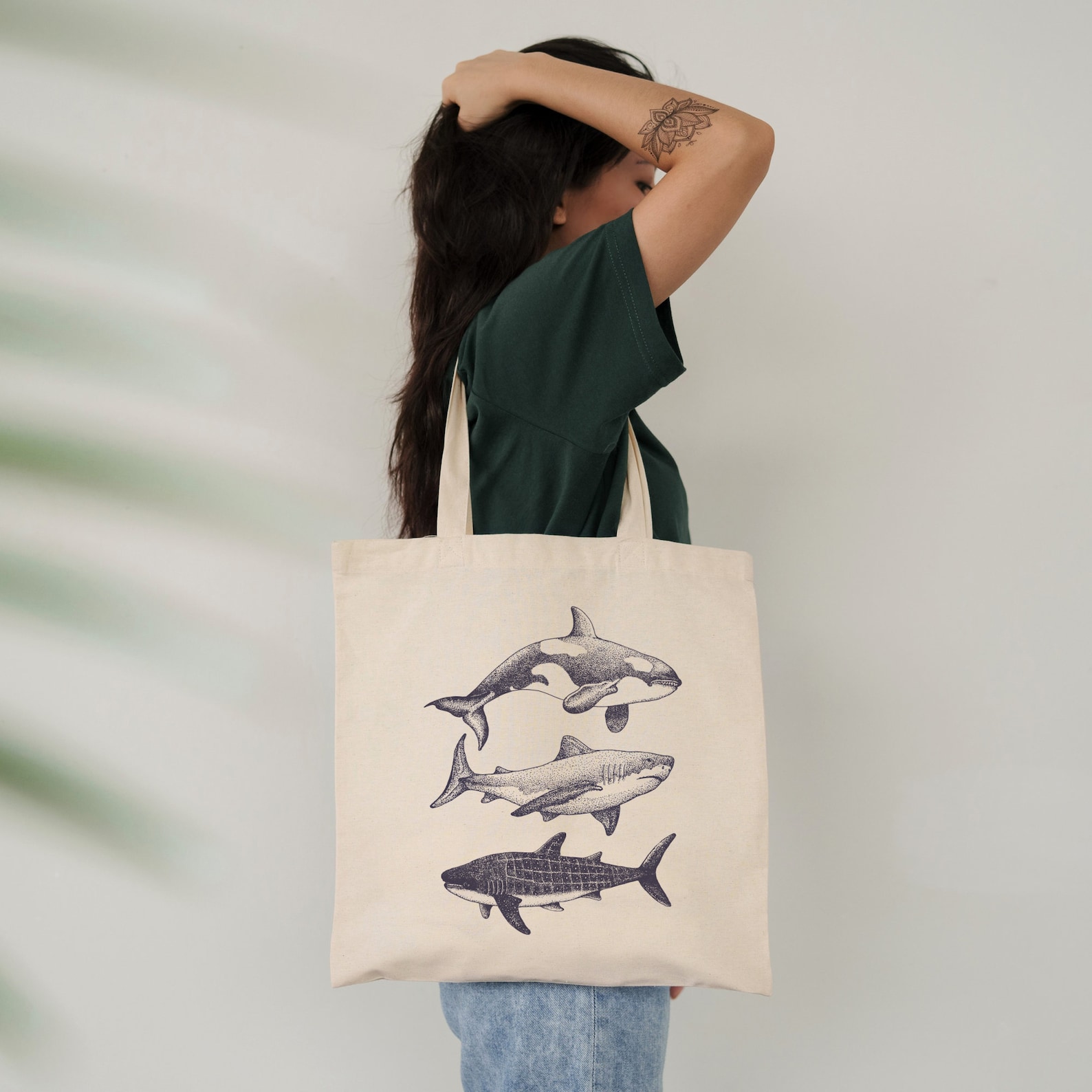 Whale Shark Tote Bag Canvas Tote Bag for Summer Beach Bag Beach Tote ...