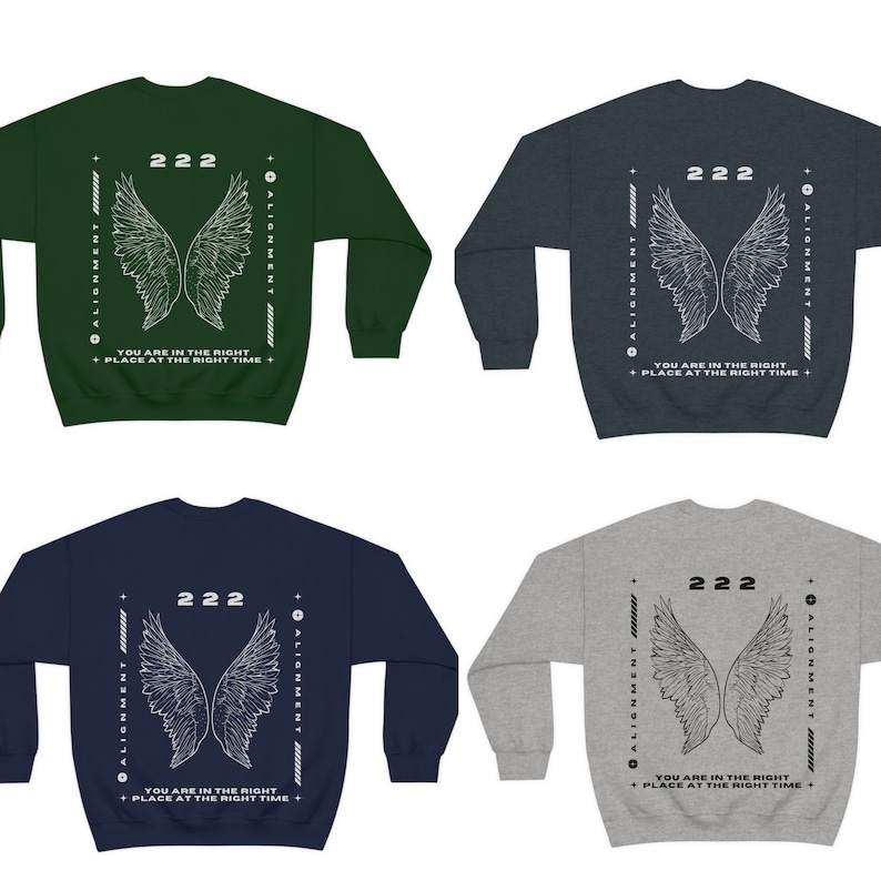 222 Angel Number Sweatshirt for Women Trendy Sweatshirt Cute Graphic ...