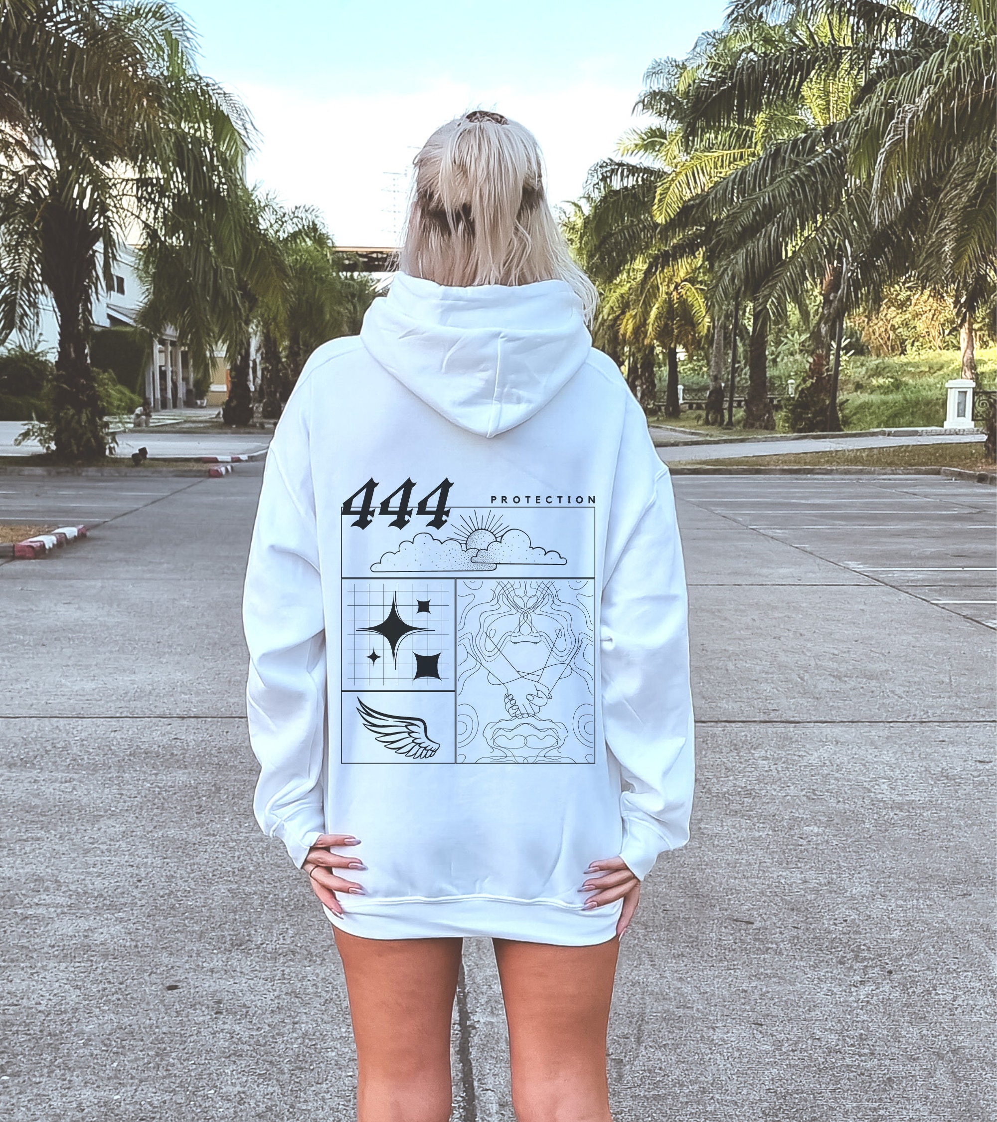 444 Angel Number Hoodie and Sweater for Women Trendy Hoodie Y2K Aesthetic Y2K Hoodie Streetwear ...