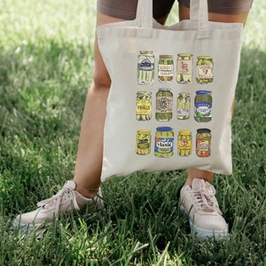 Pickle Tote Bag Canvas Tote Bag Gift for Pickle Lover Pickle Tote Bag ...