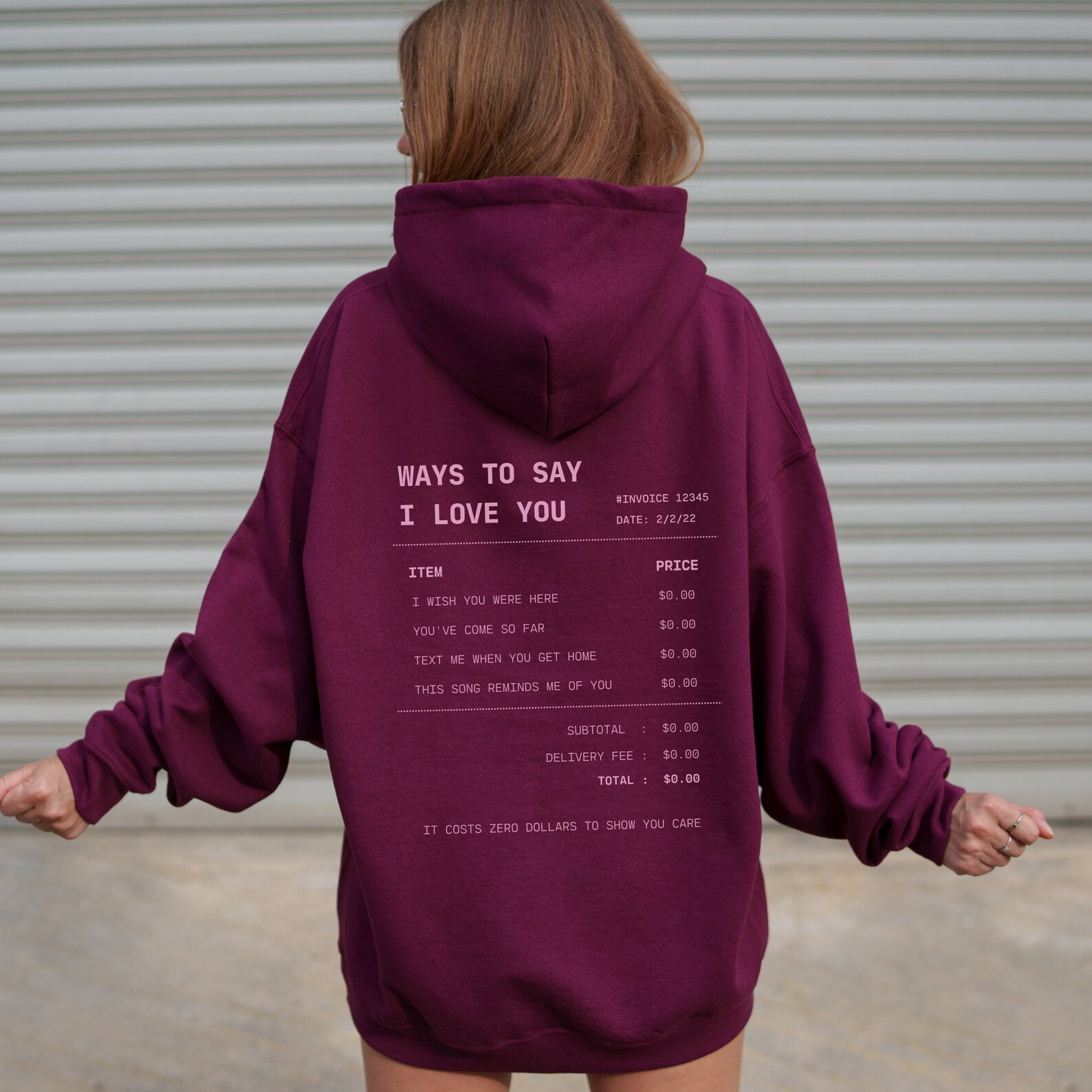 Different Ways to Say I Love You Hoodie With Words on Back Receipt ...