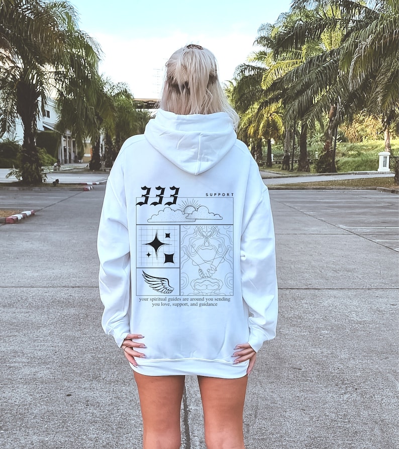 333 Angel Number Hoodie - Trendy Y2K Aesthetic, Spiritual Streetwear - Etsy