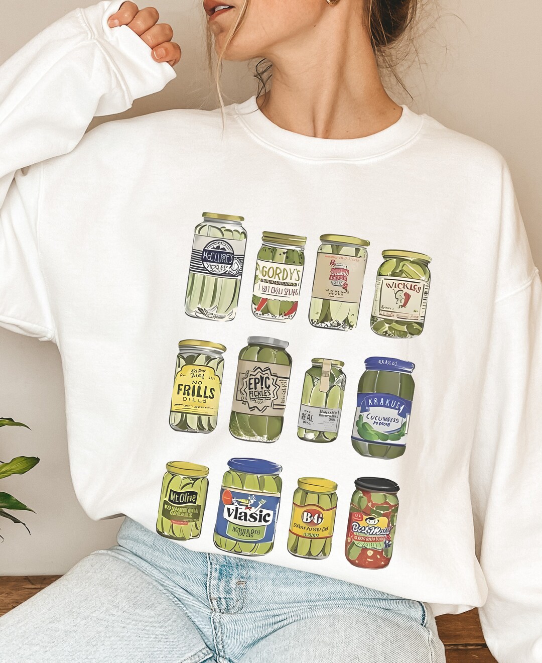 Pickle Sweatshirt Gift for Pickle Lover Gift Vintage Pickle Jar ...