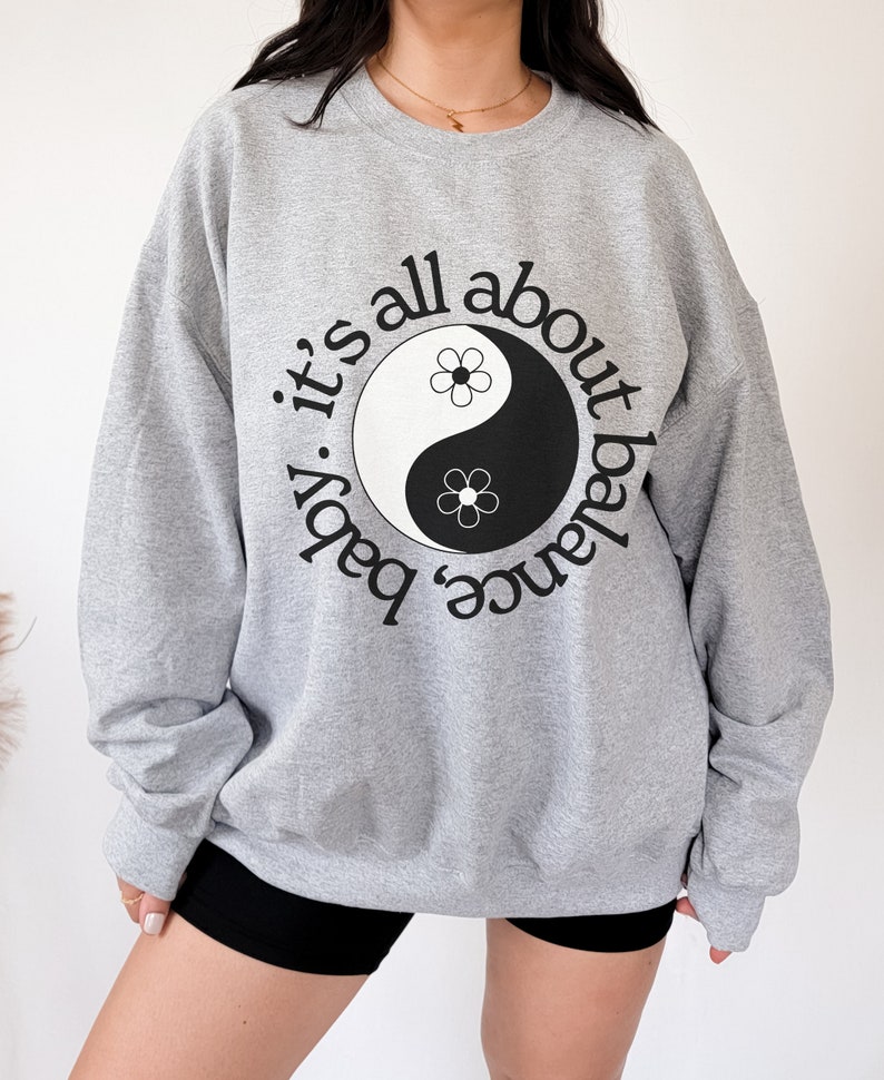 All About Balance-yin Yang Shirt-trendy Women-graphic Sweatshirt-unisex ...