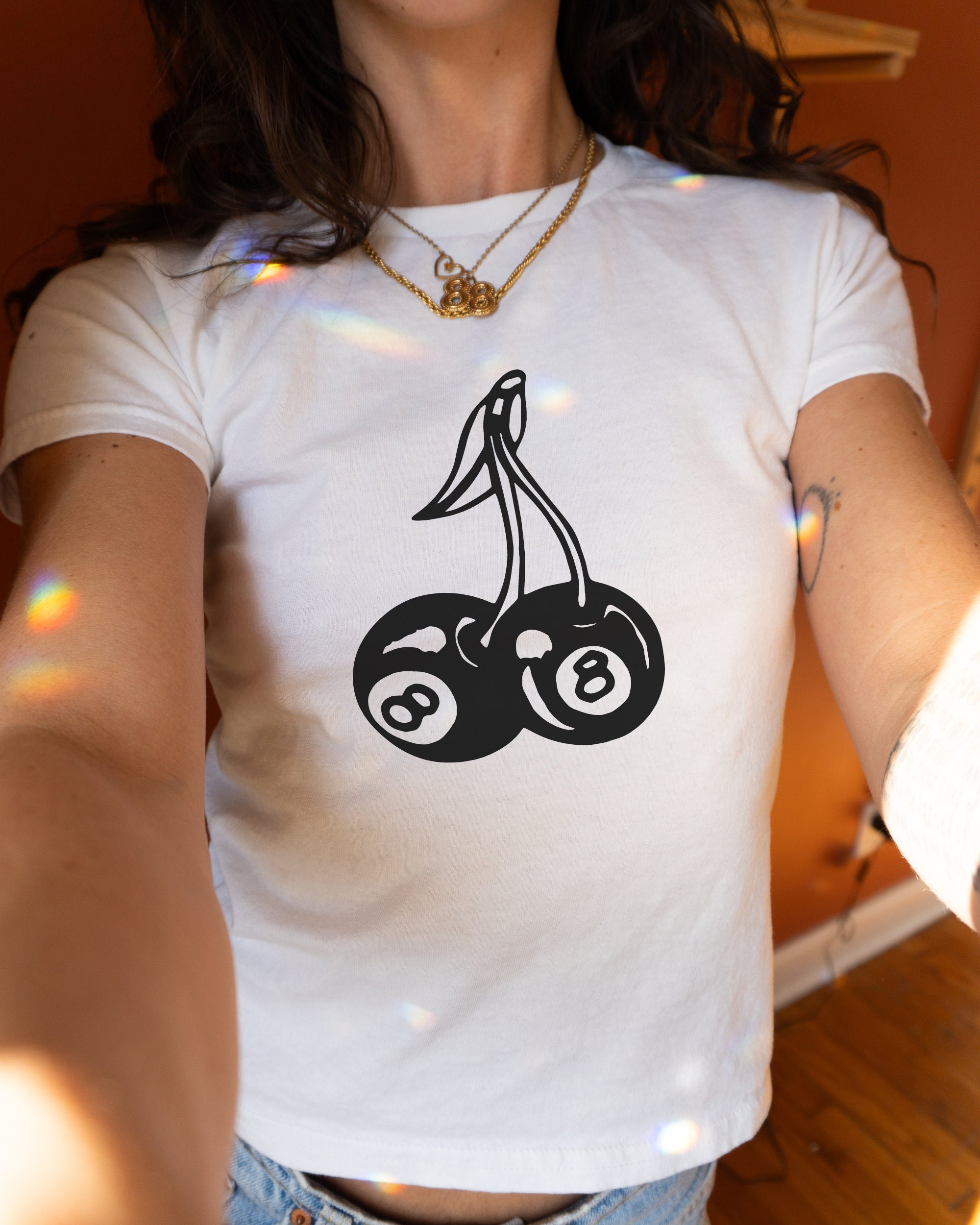 Y2K Baby Tee Y2k Downtown Girl Gen Z Shirt 8 Ball Shirt 8 Ball Cherry Shirt - Etsy