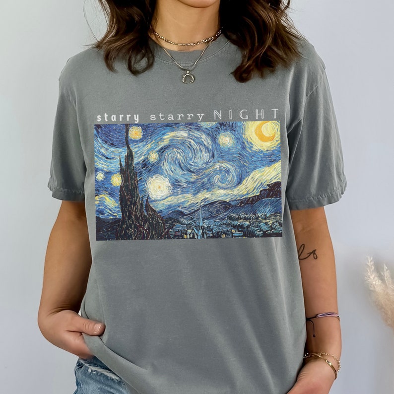 Vincent Van Gogh T Shirt Starry Night Shirt Van Gogh T Shirt Art Lover ...