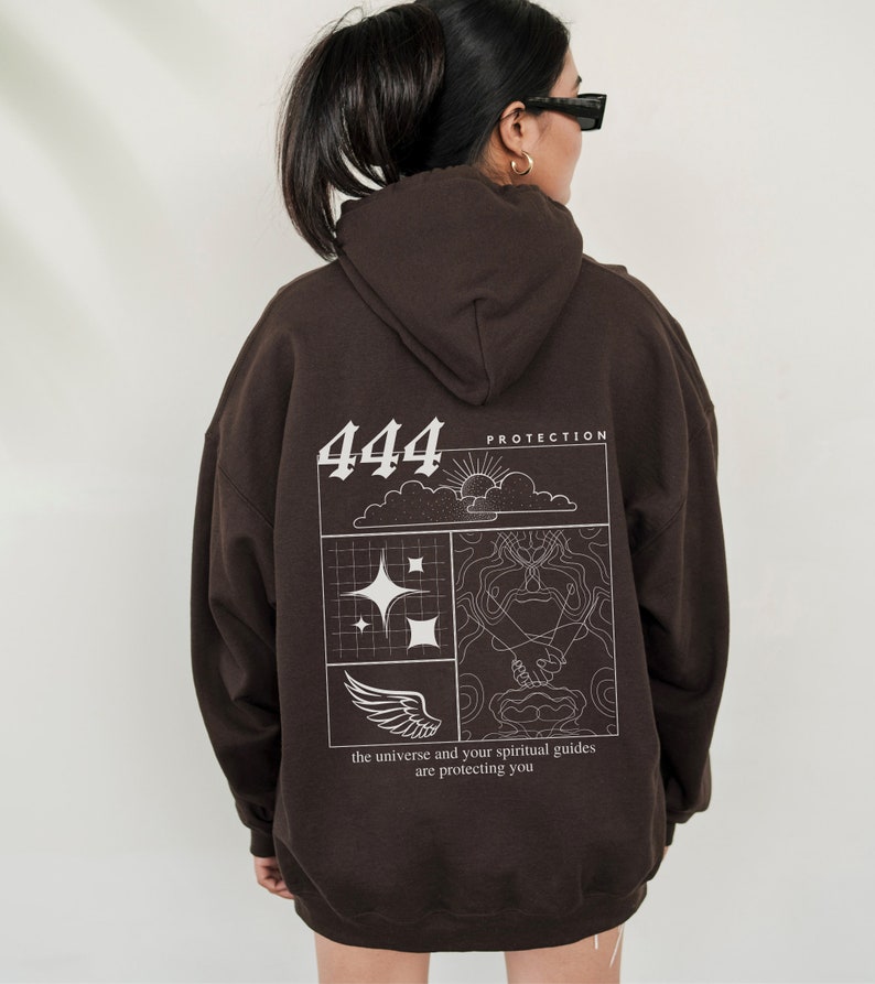 444 Angel Number Hoodie: Y2K Graphic Sweatshirt - Etsy