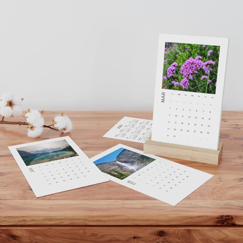 Vertical Desk Calendar, 2025 Monthly Photo Calendar, Office Decor, Gift ...