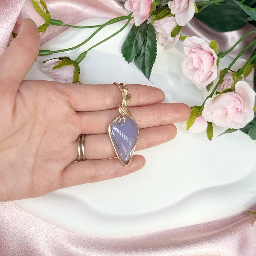 Rare Holly Blue calapooia Agate in 14k Gold Pendant - Etsy