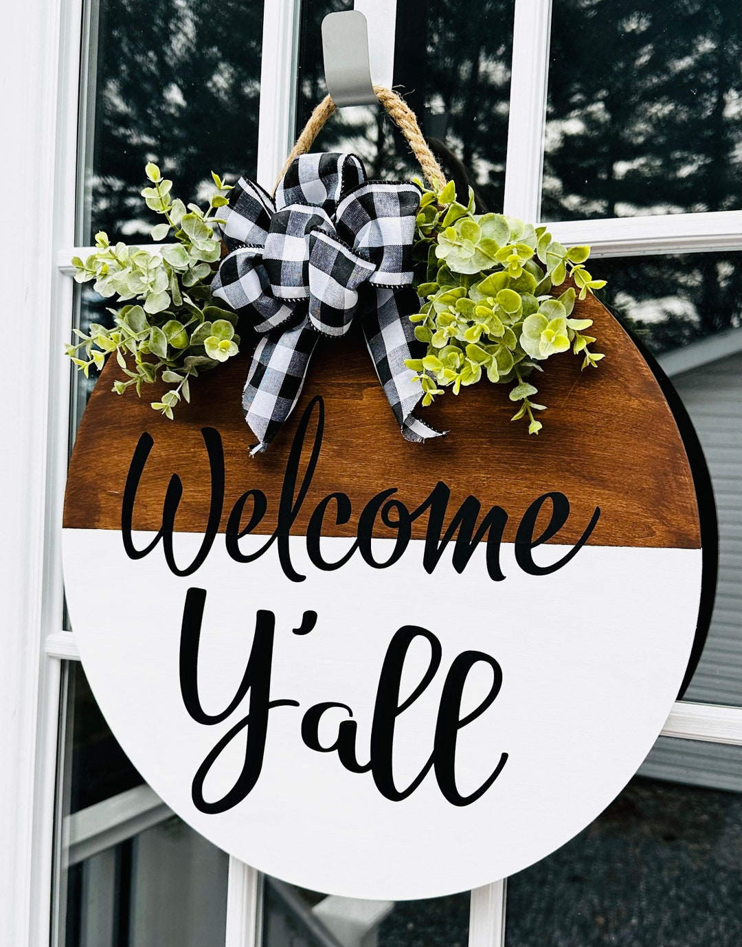 Front Door Welcome Sign | Round Welcome Sign | Welcome Door Hanger ...