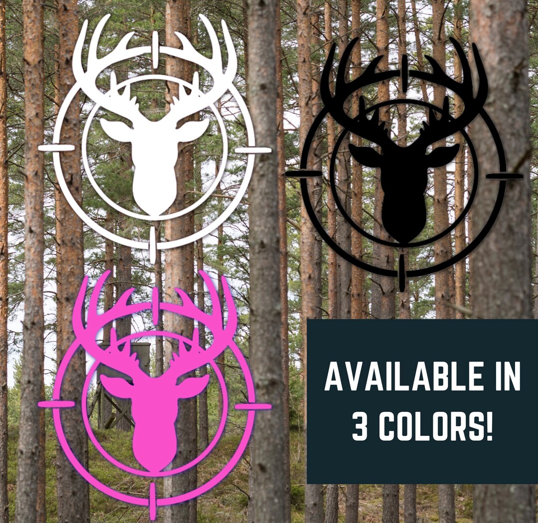 Deer Hunting Vinyl Decal Deer Head 9th Anniversary Gift Deer Antler Decor Deer Hunting Gifts ...