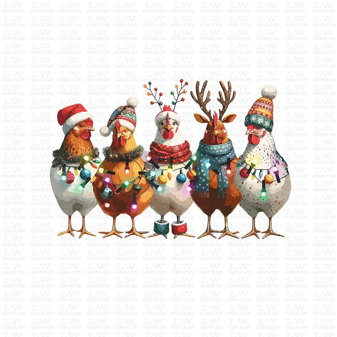 Christmas Chickens DTF Transfers, Ready to Press Dtf Transfer, Funny ...