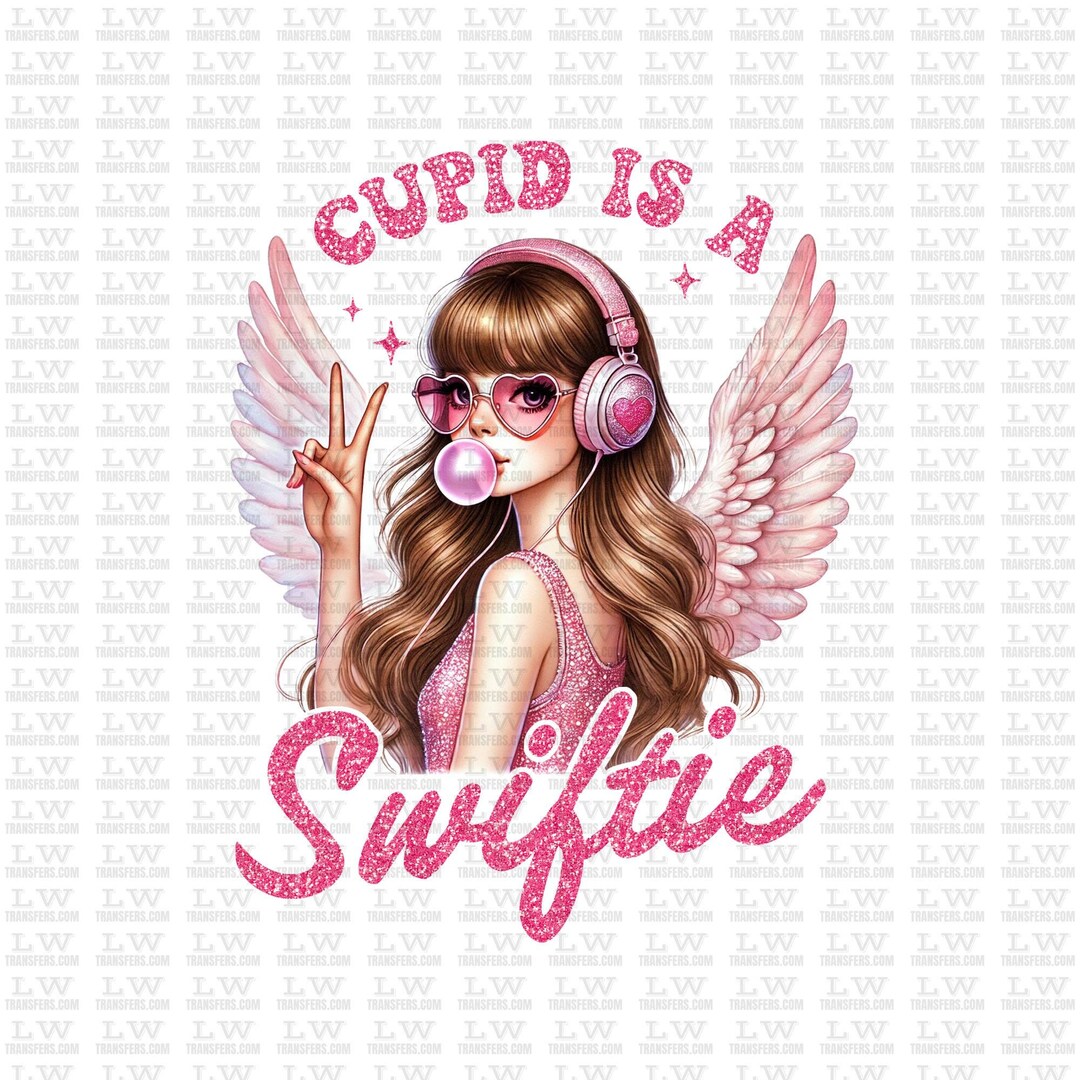 Cupid is A Swiftie, Glitter Valentines Day, DTF Transfers Ready to ...