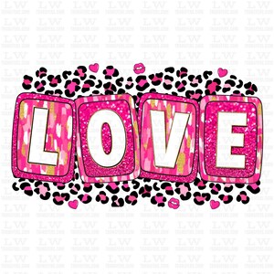 Glitter Valentine Love, Valentine's Day DTF Transfers Ready to Press ...