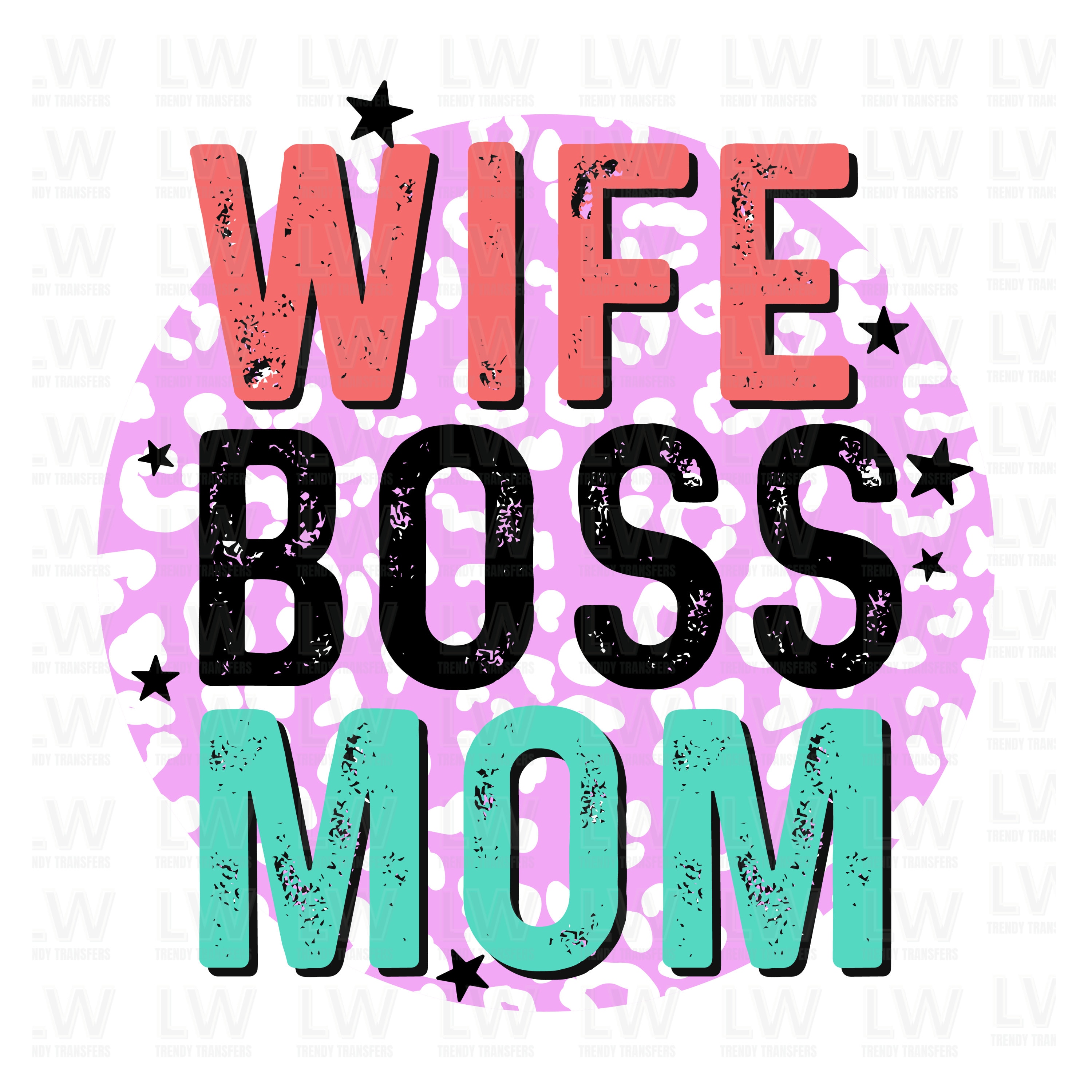 Wife Mom Boss Mother's Day DTF TRANSFER Ready to Press - Etsy