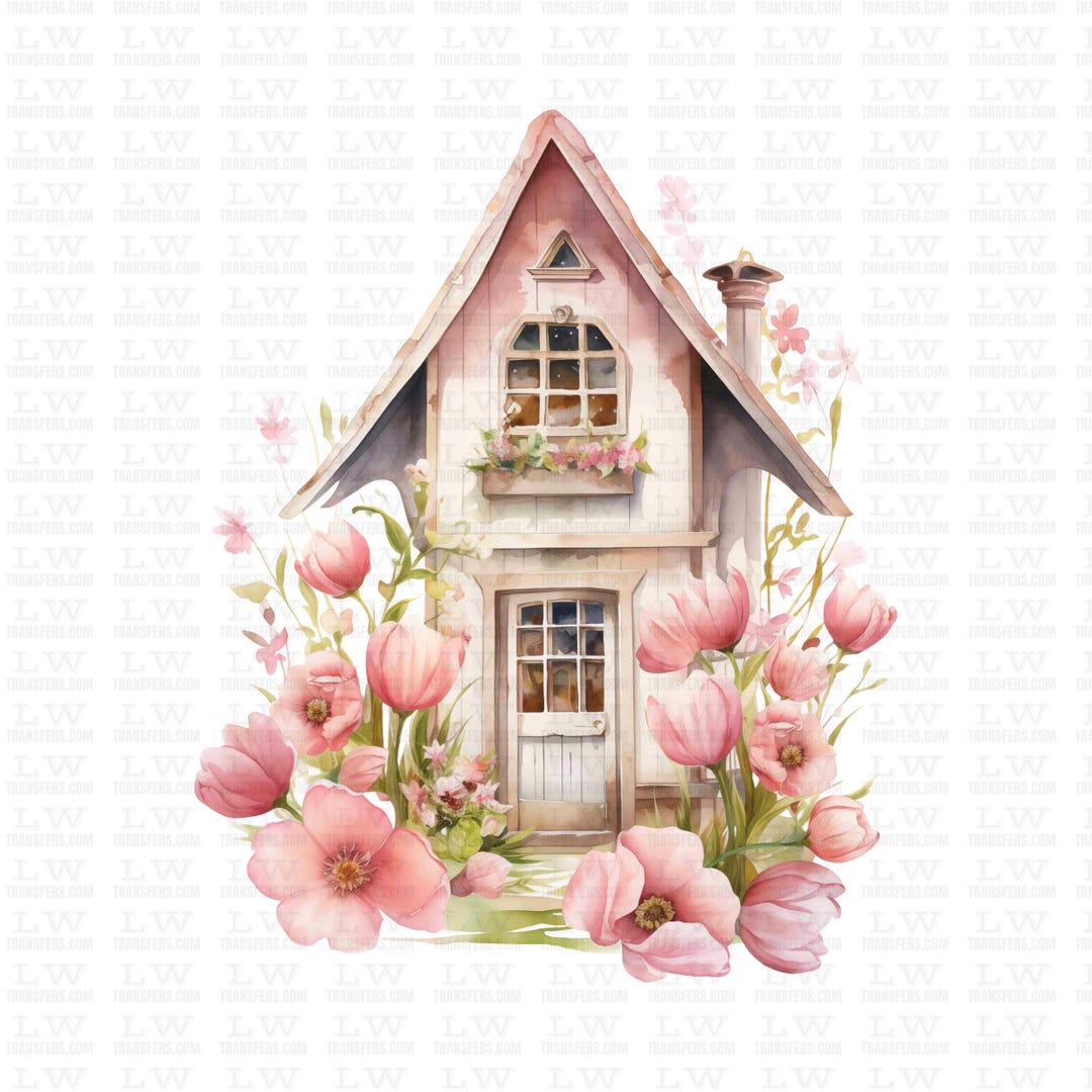 Cute Easter Floral House, Ready to Press DTF Transfer, Happy Easter ...